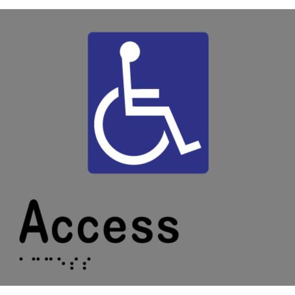Metlam MLS16238_SS Accessible Access Braille Sign in Stainless Steel ...