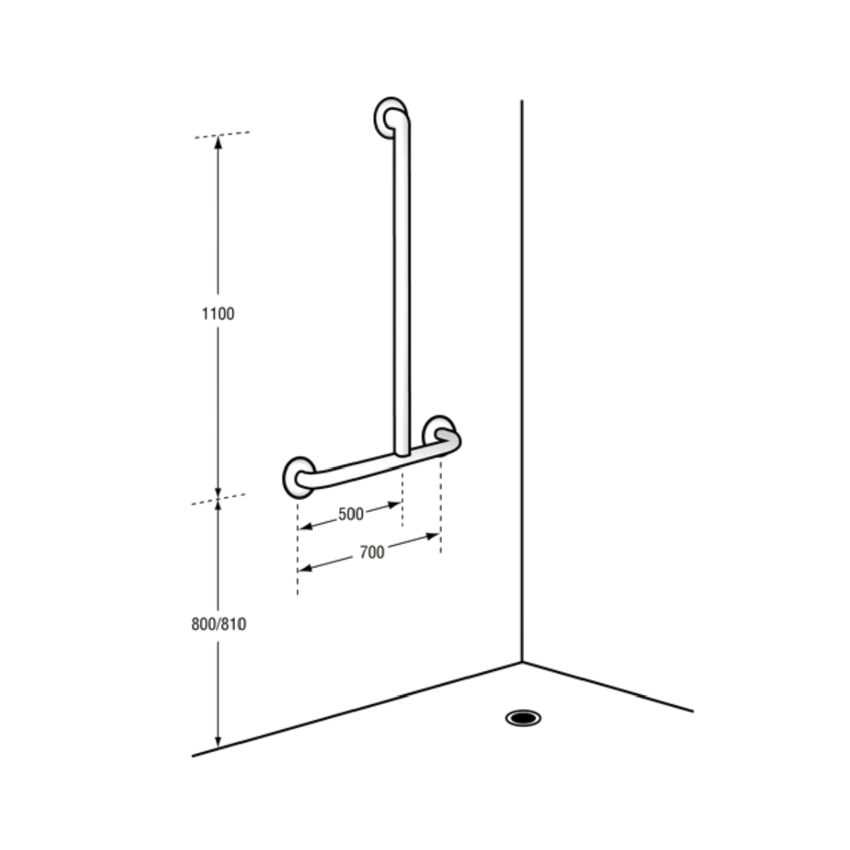 Metlam ML_SK108_SS Satin Stainless Steel Offset Flush RH Mount Shower ...